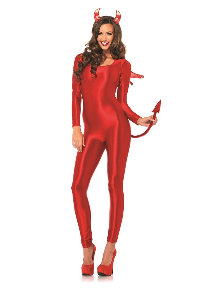 Halloweeen Club Costume Superstore Red Spandex Catsuit Adult Womens